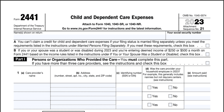 Claim Your Child and Dependent Care Credit: A Guide to IRS Form 2441 ...